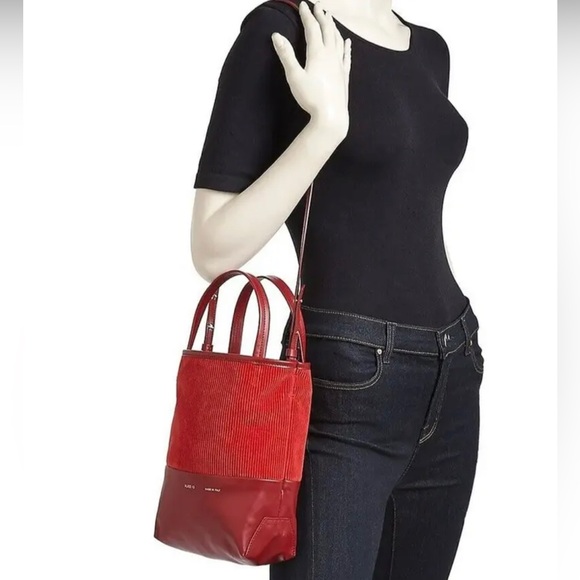 alice D milano | Bags | Alice D Milano Sm Velvet Red Leather Rubino ...